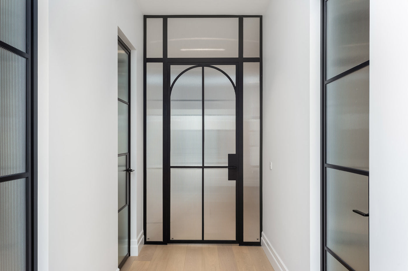 Arch Steel Frame Glass Hinge Doors - Galvanised FPS50 Profile - Zen Do ...