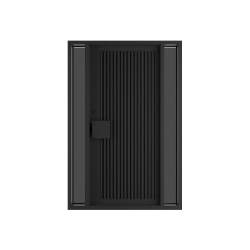 Batten Iron Pivot Entry Doors - Galvanised - Zen Doors