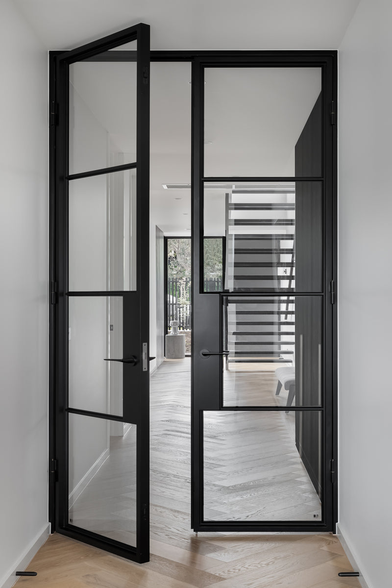 Steel Frame Glass Hinge Doors - Galvanised FPS50 Profile - Zen Doors ...